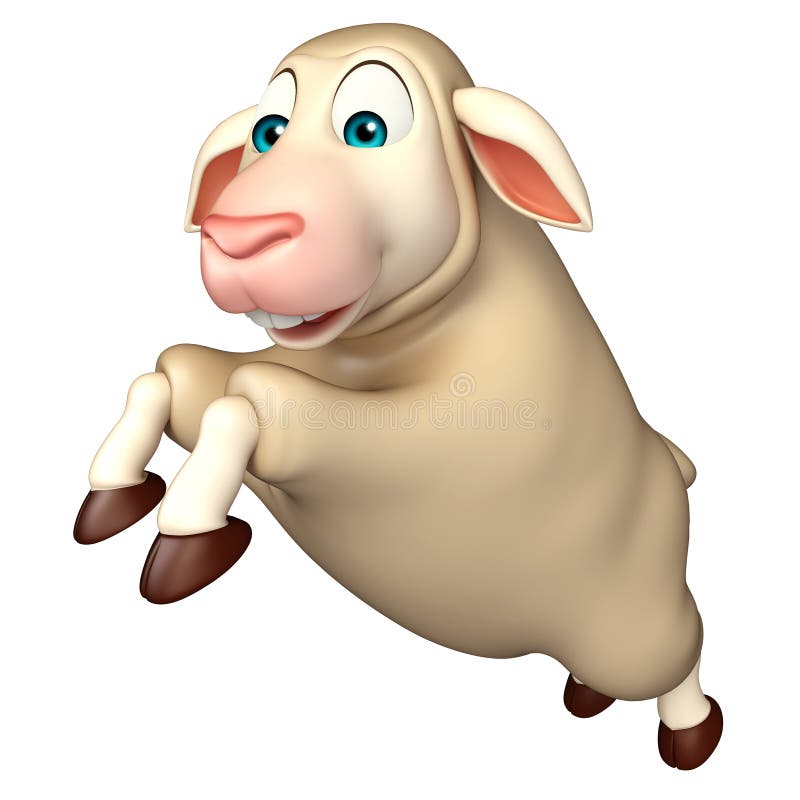 Fun Sheep Cartoon Character with Beach Chair Stock Illustration ...