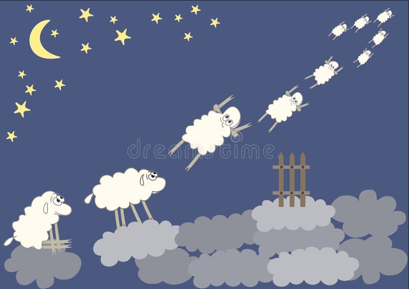 Sheep Jumping Over Moon Stock Illustrations – 63 Sheep Jumping Over ...