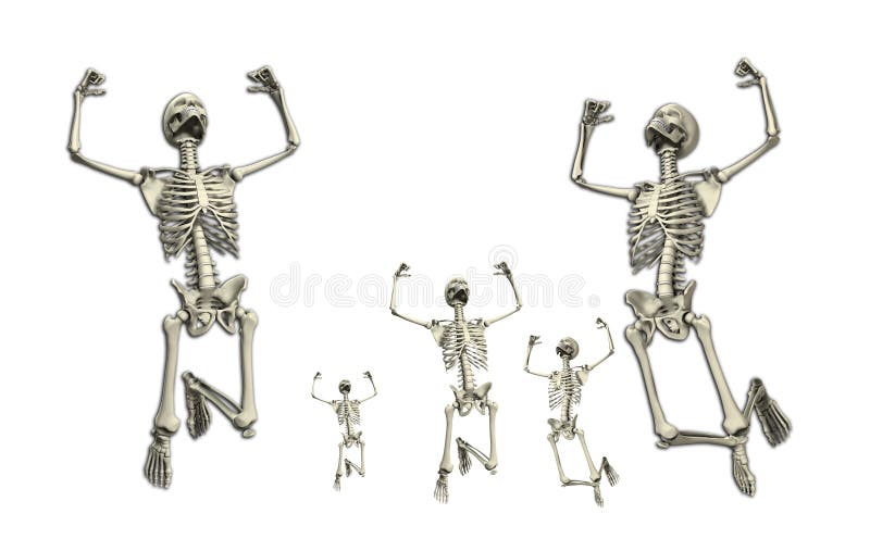 Jumping Skeletons stock illustration. Illustration of cloud - 10817152
