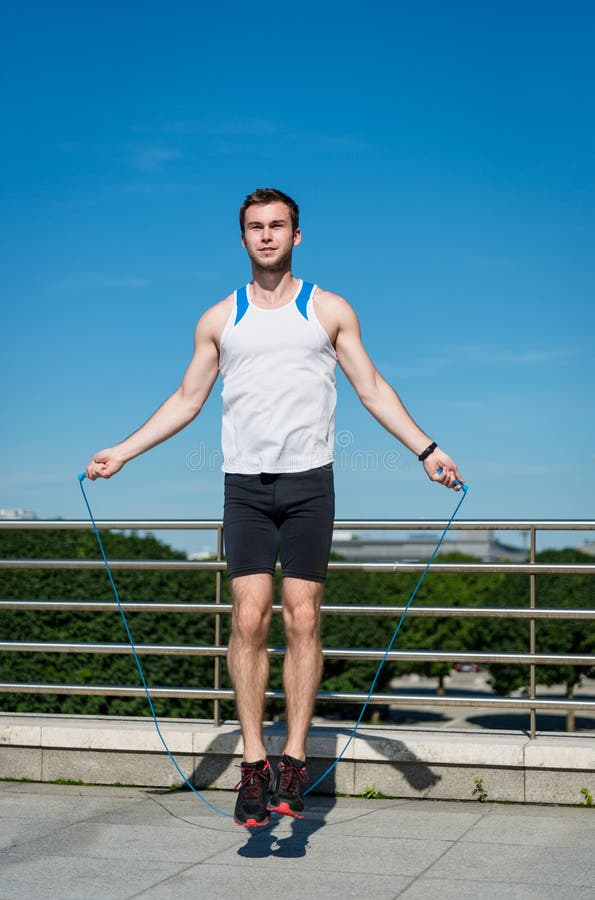 Jumping with skipping rope stock photo. Image of action - 29476514
