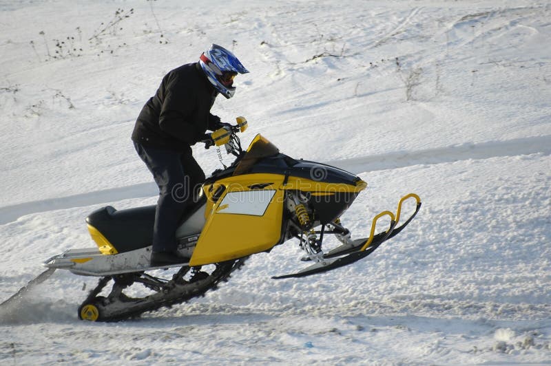 Man on snowmobile stock image. Image of helmet, forest - 29590303