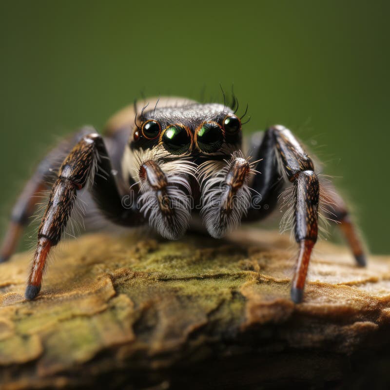 Jumping Spider on log stock image. Image of eyes, jumping - 24669555