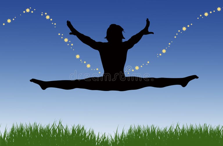 Jumping Splits Stars stock vector. Illustration of happy - 2774599