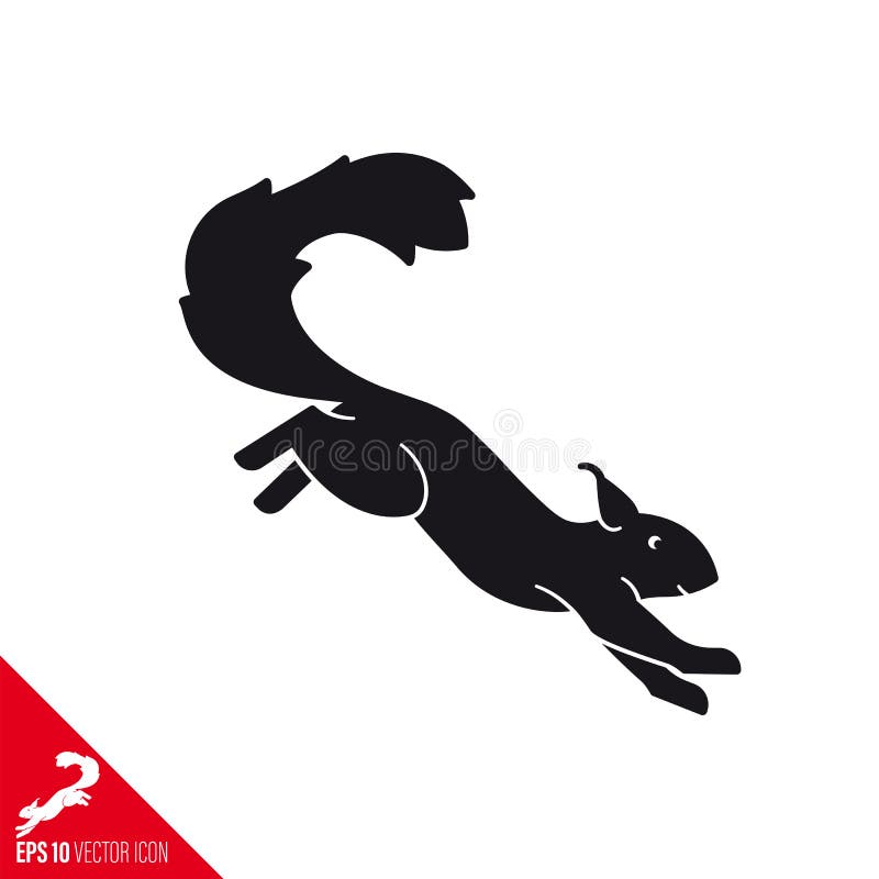 Jumping Squirrel Vector Glyph Icon Stock Vector - Illustration of quick ...