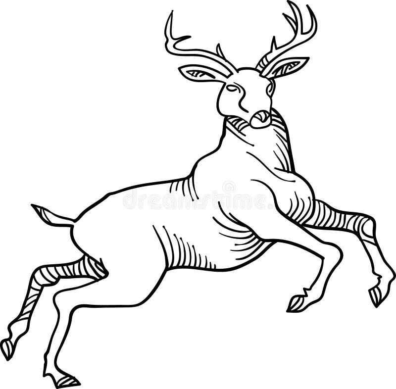 Jumping stag stock vector. Illustration of color, domination - 95521600