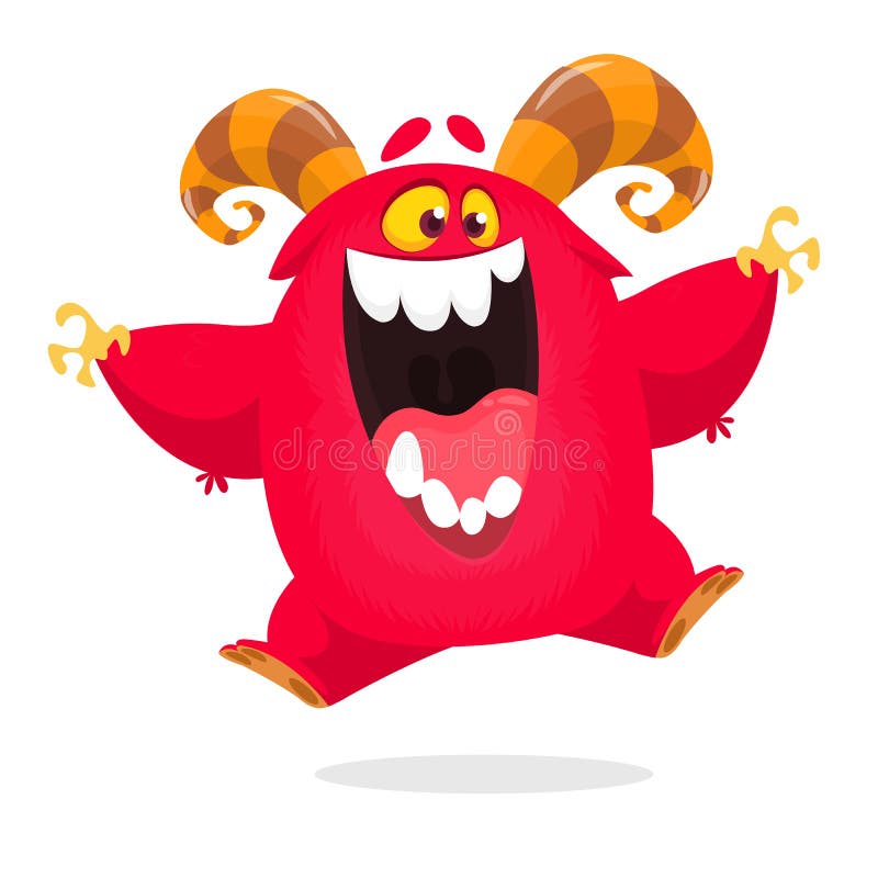 Jumping Tiny Monster Character. Cartoon Vector Illustration for ...