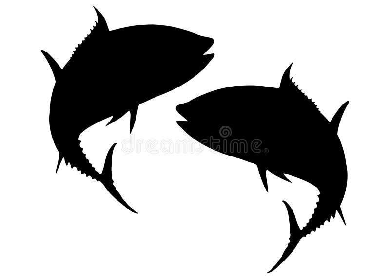 Jumping tuna fish. stock vector. Illustration of vector - 211013722
