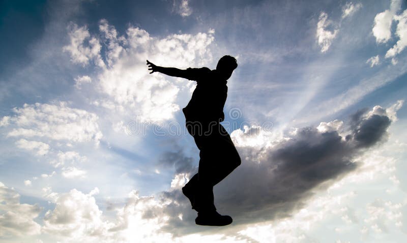 Jumping up high stock image. Image of jump, rain, cloud - 182411387
