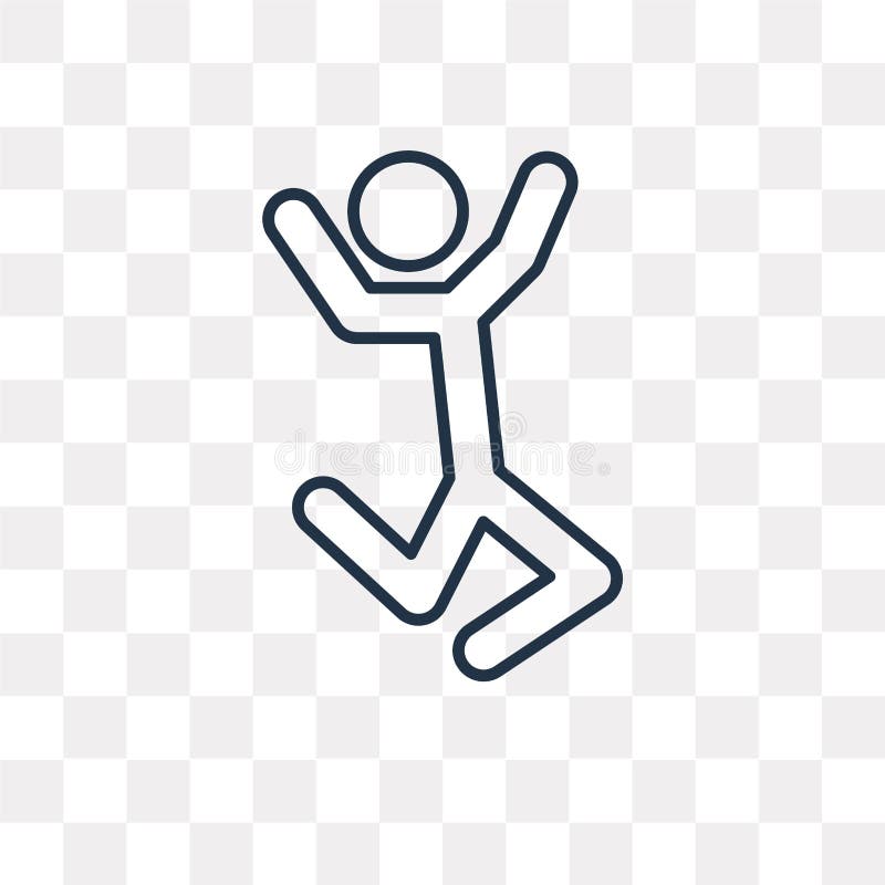 Stick Man Jumping Vector Icon Isolated on Transparent Background Stock ...
