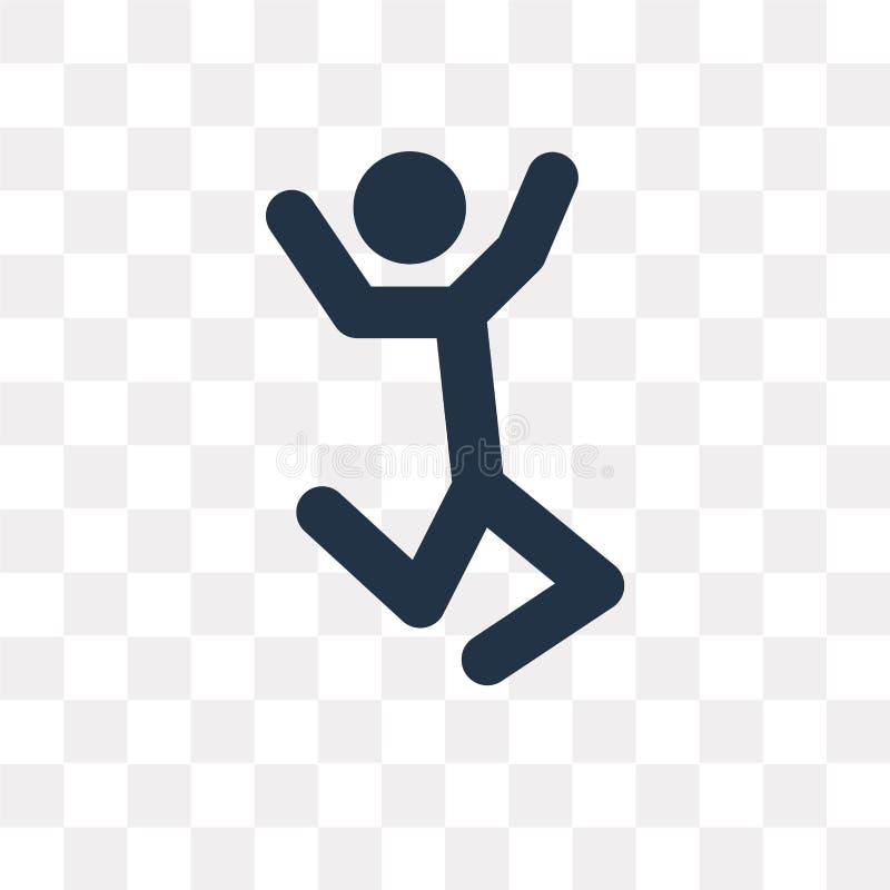 Stick Man Jumping Vector Icon Isolated on Transparent Background Stock ...