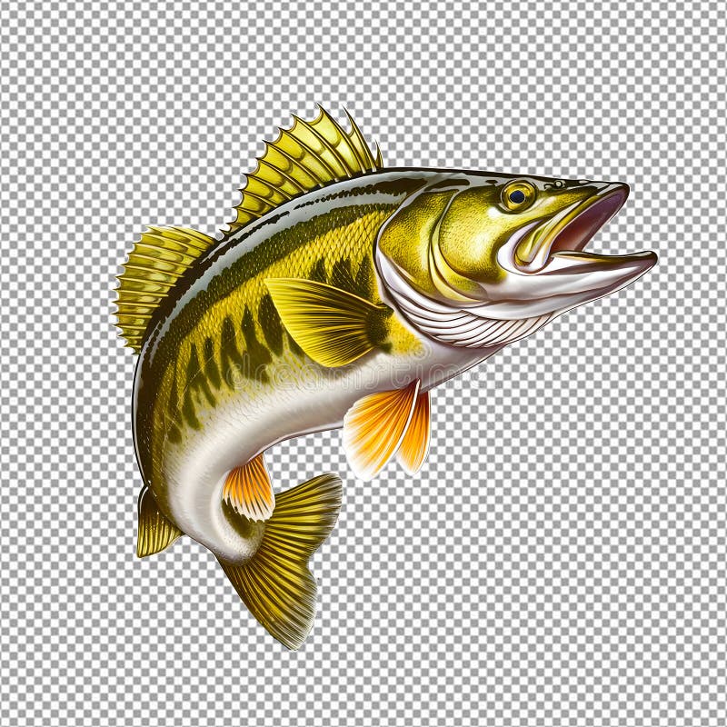 A Lively Jumping Walleye Fish Stock Photo - Illustration of walleye ...