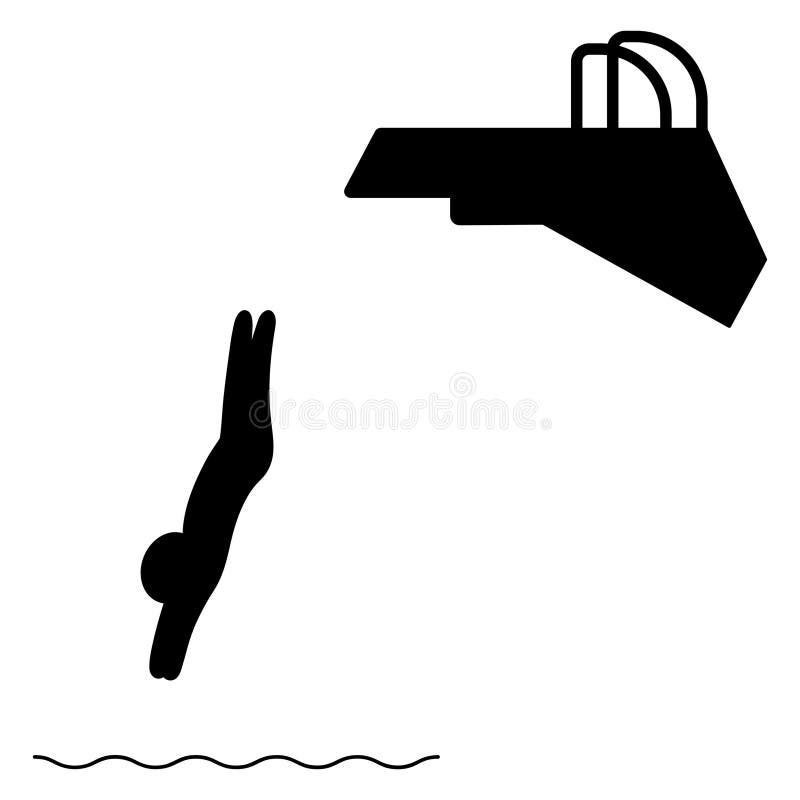 Springboard Diver Clipart Black