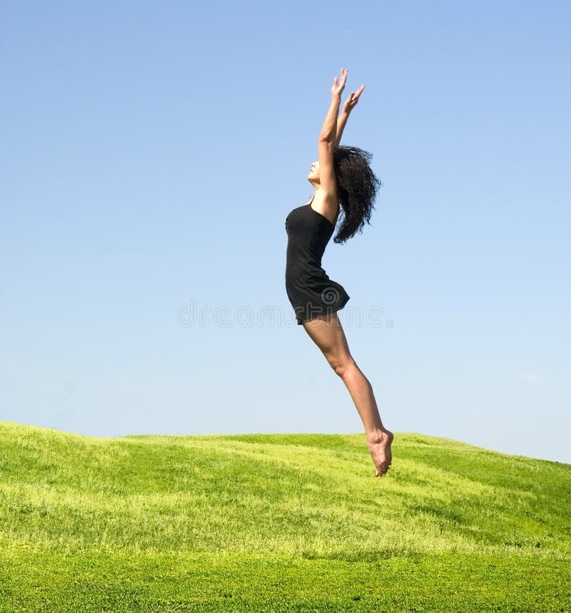 Athletic woman jumping stock photo. Image of attractive - 2581890