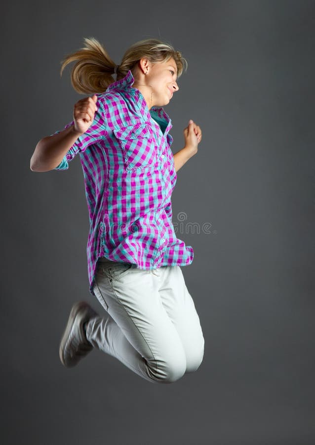 Jumping woman stock photo. Image of jumping, performer - 8355418