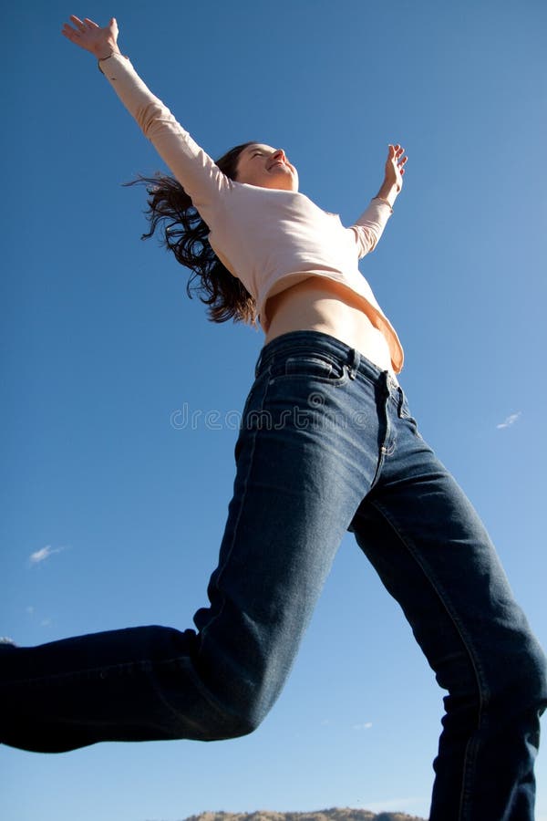 Jumping woman stock photo. Image of smiling, exercise - 11738012