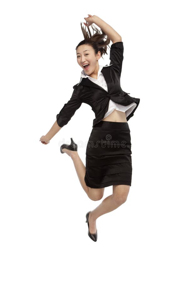 Side View Asian Woman Jumping Stock Photos - Free & Royalty-Free Stock ...
