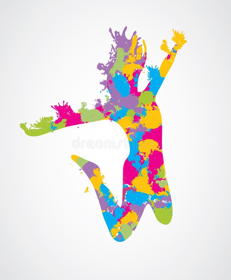 Jumping Summer People stock vector. Illustration of eps10 - 18878895