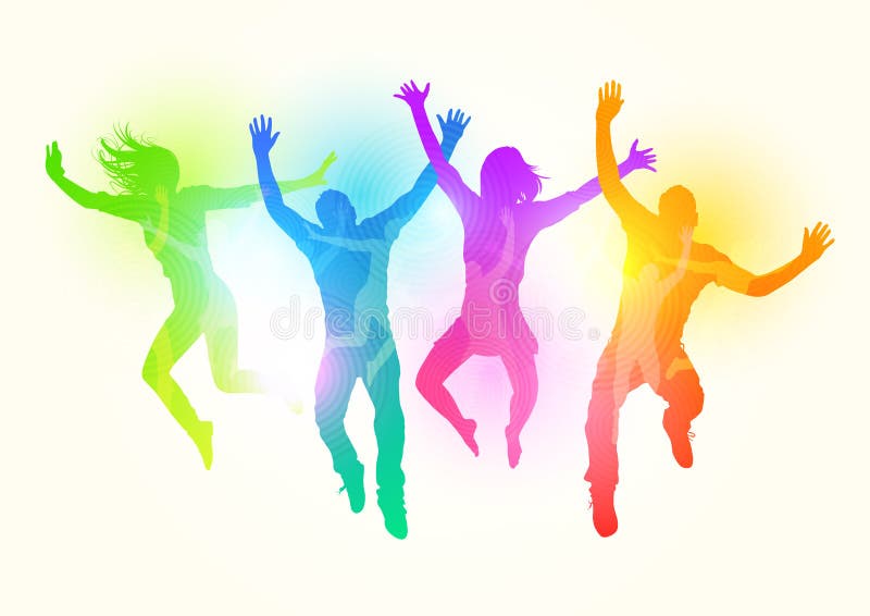 Jumping Young Adults stock vector. Illustration of growing - 31333045