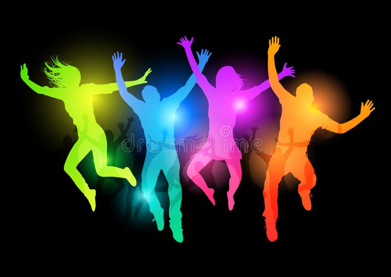 Jumping Young Adults stock vector. Illustration of growing - 31333045