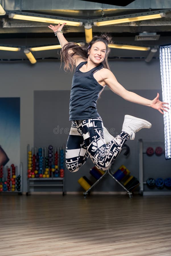 Jumping Young Dancer during a Dance Stock Image - Image of lifestyle ...