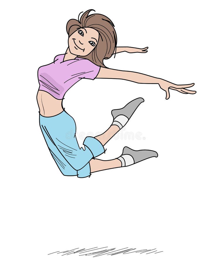 Jumping Young Adults stock vector. Illustration of growing - 31333045