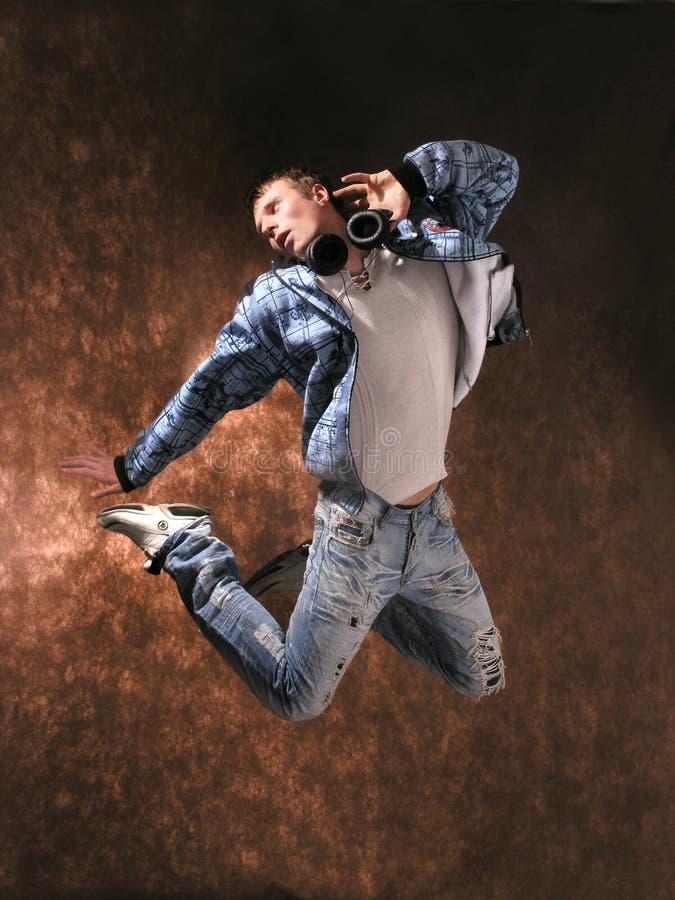 Jumping dance stock photo. Image of acrobat, grey, action - 12268706