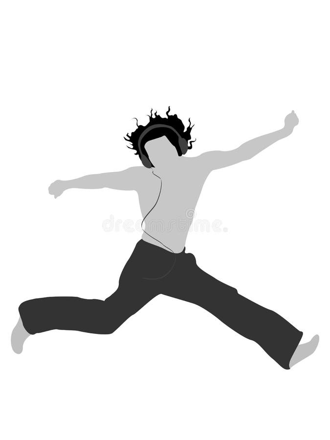 Happy Man Jumping Isolated on White. Continuous Line Drawing. Vector ...