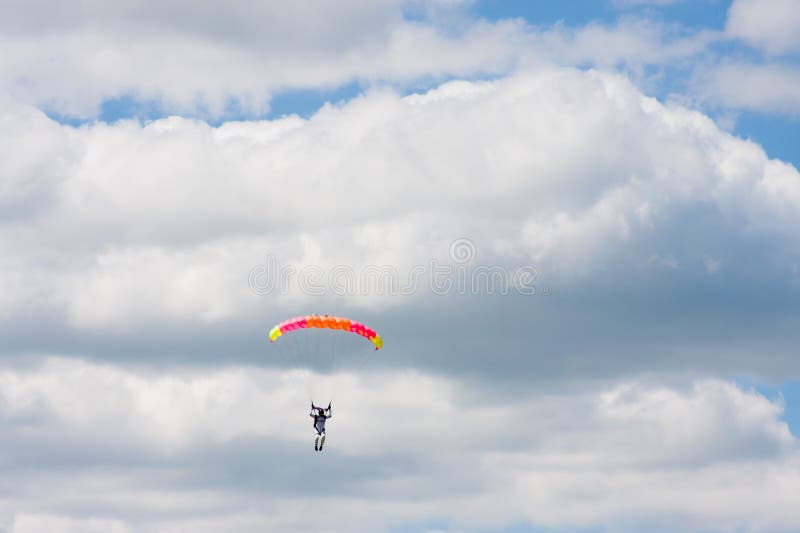 Jumps from a parachute editorial stock image. Image of model - 58929649