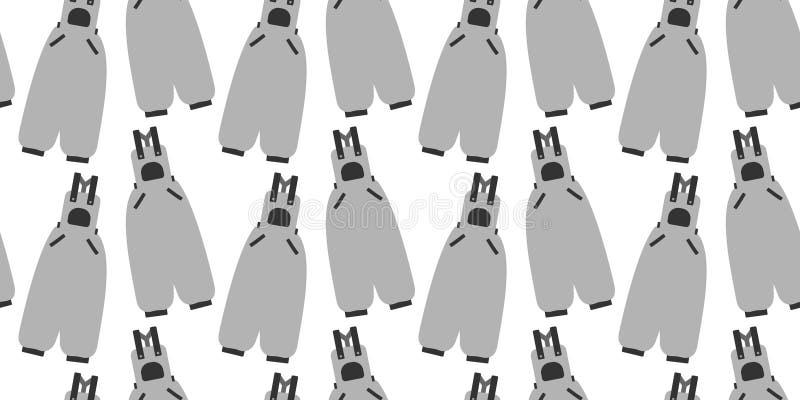 Jumpsuit with Cuffs and Pockets Minimalistic Seamless Pattern in Grayscale Clothes Background ...