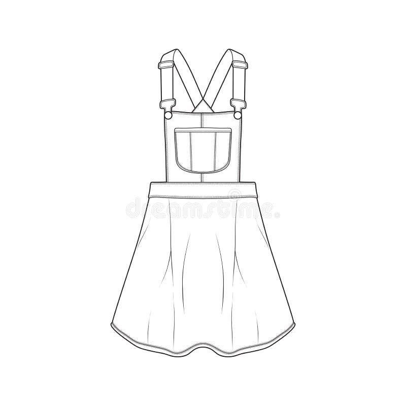 Jumpsuit Outline Drawing Vector, Jumpsuit in a Sketch Style, Trainers ...