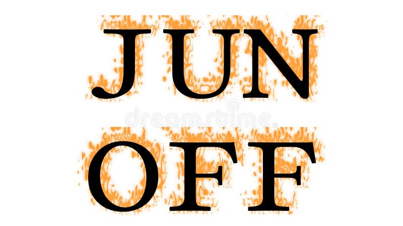 Jun Off Fire Text Effect White Isolated Background Stock Footage ...