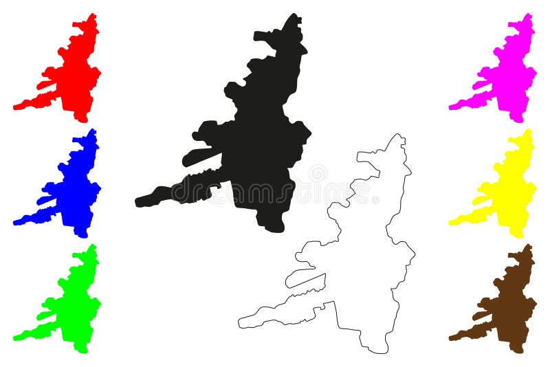 Junagadh City (Republic of India, State of Gujarat) Map Vector ...
