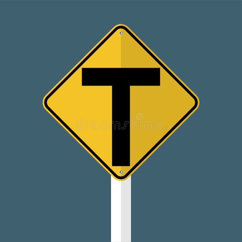 Intersection Ahead Sign Stock Illustrations – 594 Intersection Ahead ...