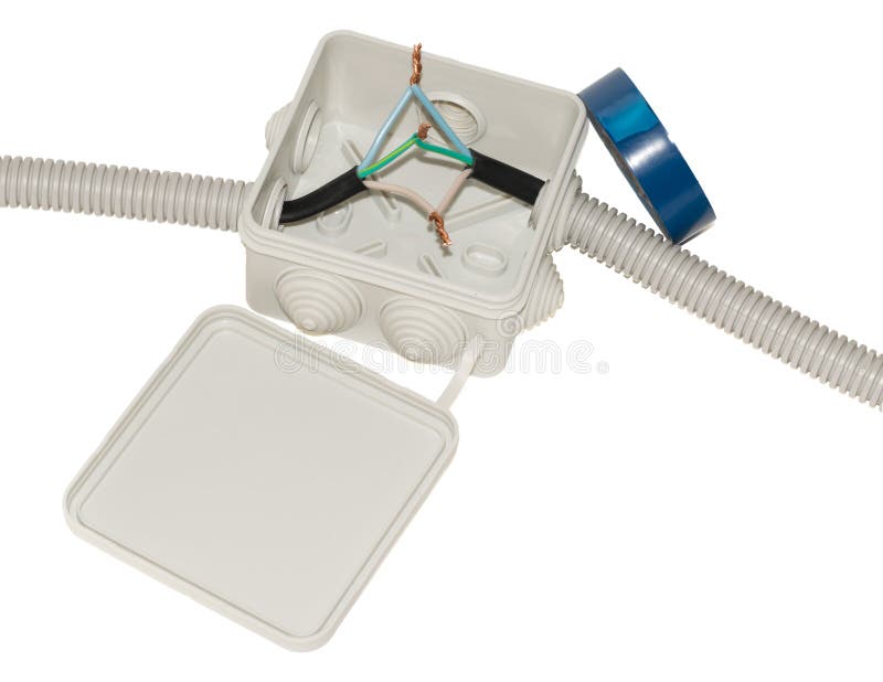 Junction Box with Electrical Wires in the Wall Stock Photo - Image of ...