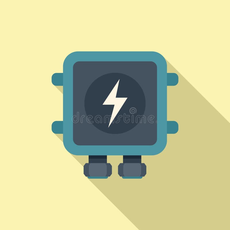 Junction Box Icon Flat Vector. Electric Power Stock Illustration ...