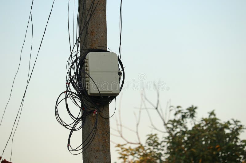 Junction Box for Internet Line. Optical Cable for Internet Stock Photo ...
