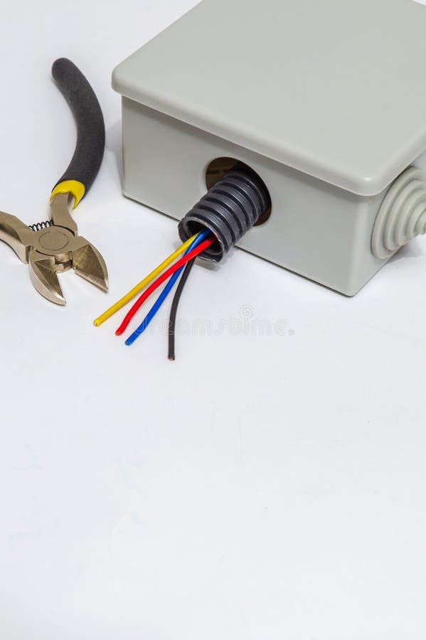 Junction Box with Wires for Repairing Electrics in House or Office ...