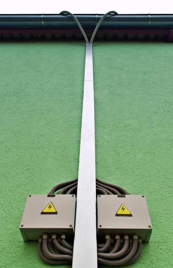 Junction Boxes with High Voltage Danger Sign Stock Photo - Image of ...