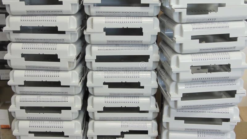 Junction Boxes Stand in Rows Enclosing Wire Connections Stock Video ...