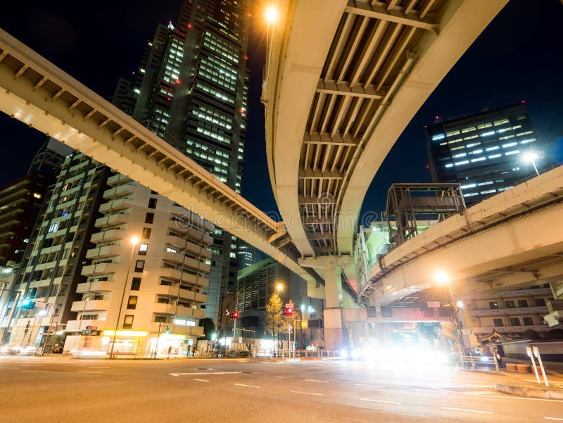 Junction in Japan Night View Stock Photo - Image of japan, congestion ...