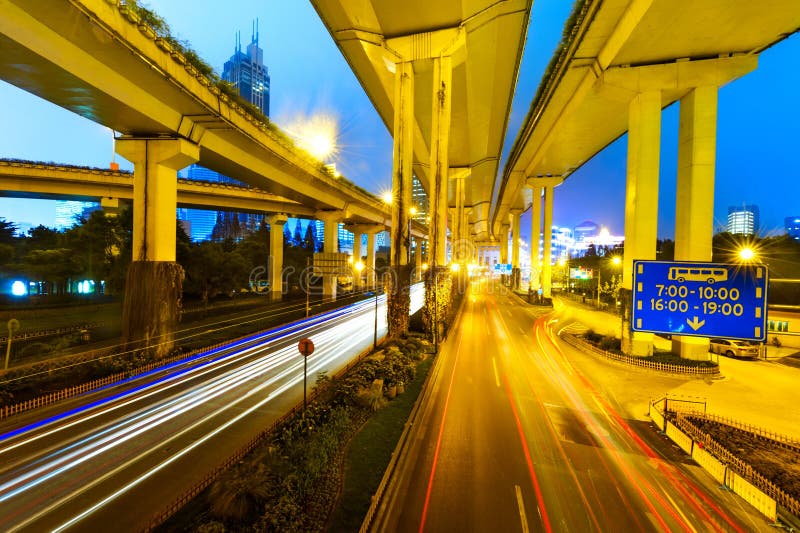 Junction with light stock image. Image of fast, metropolitan - 30321235