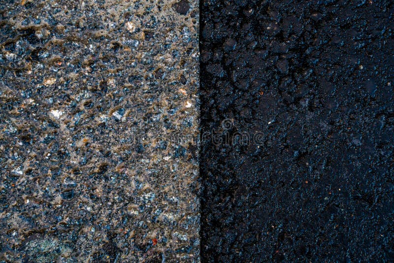Joint between Two Types of Asphalt Stock Image - Image of background ...