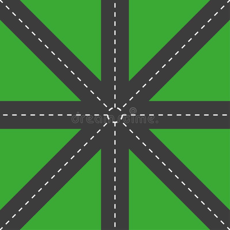 Junction, Road from Above with Perspective. Vector Illustration. EPS 10 ...