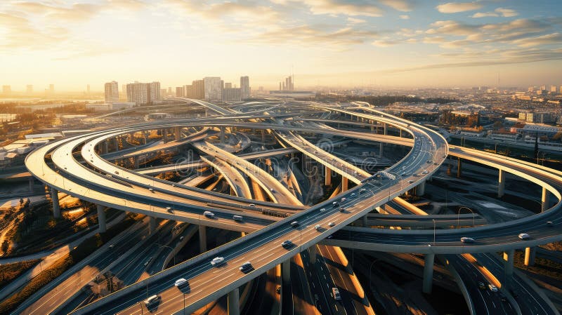 Junction road interchange stock illustration. Illustration of lanes ...