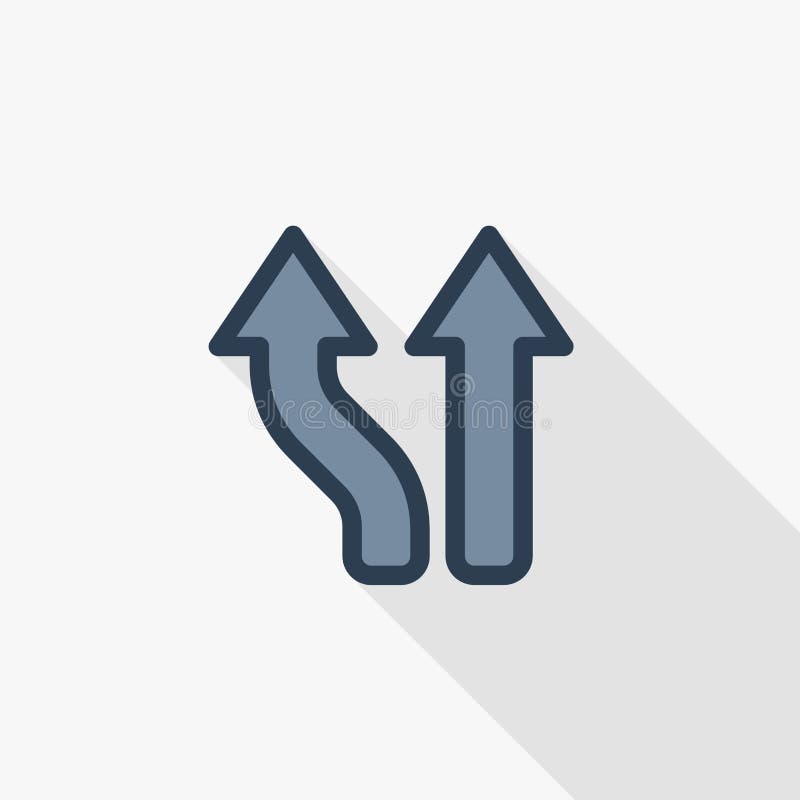 Junction, Separation, Two Paths, Ways Isometric Icon. 3d Line Art ...
