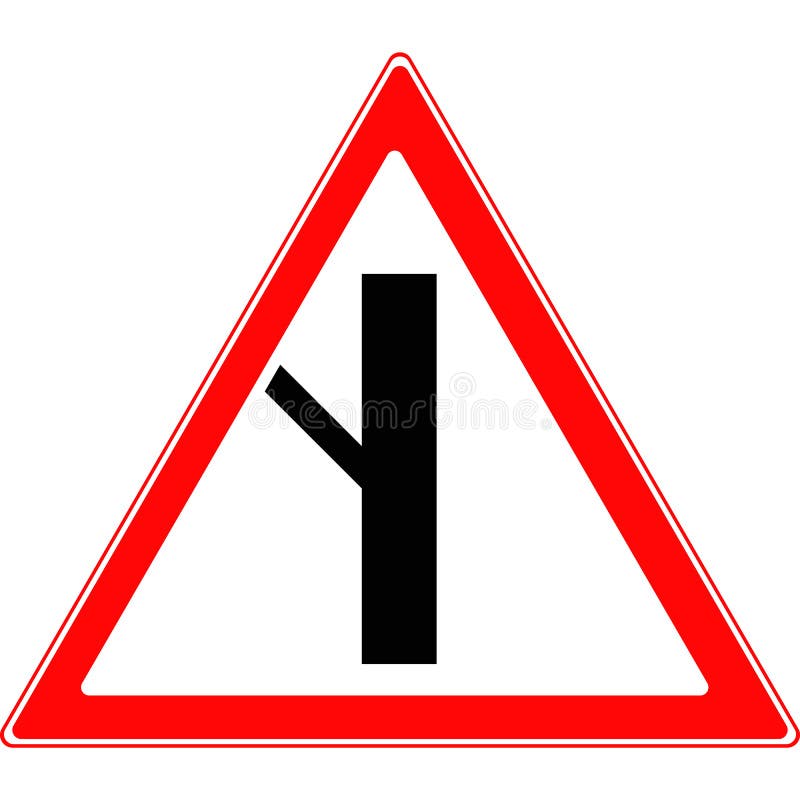 The Junction of a Side Secondary Road on the Left. Stock Illustration ...