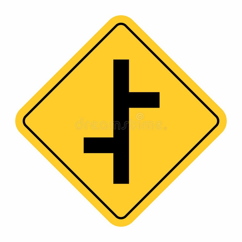 T-Junction Traffic Road Sign,Vector Illustration, Isolate on White ...