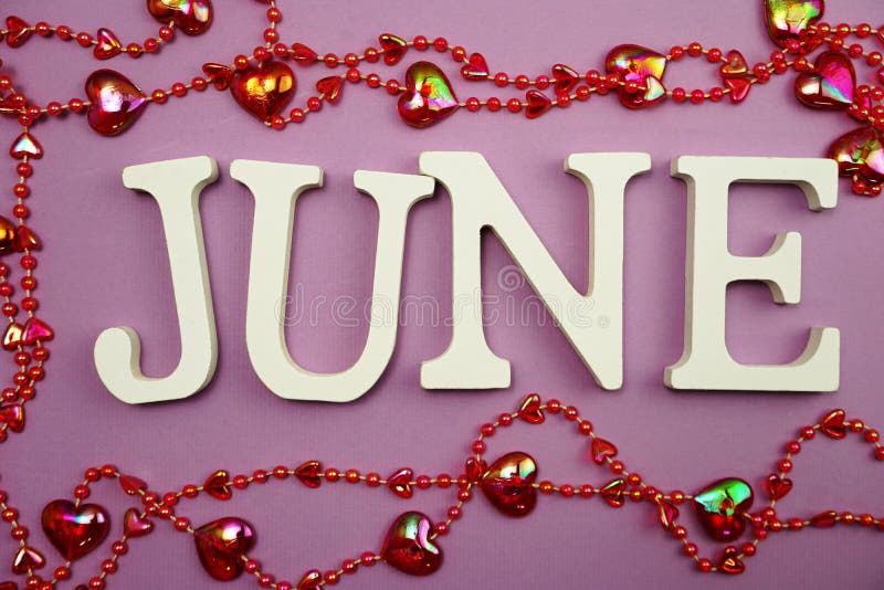 June Alphabet Letter with Space Copy on Purple Background Stock Image ...