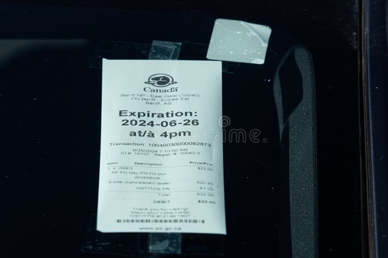 June 25 2024 - Banff Alberta Canada - Pass To Visit Banff National Park ...