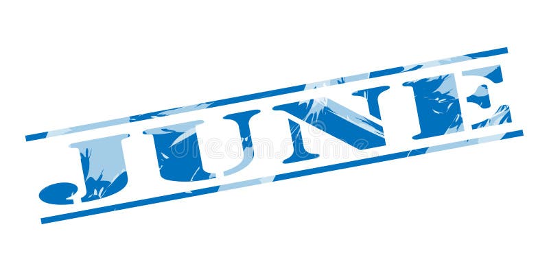 June blue stamp stock illustration. Illustration of background - 97563781